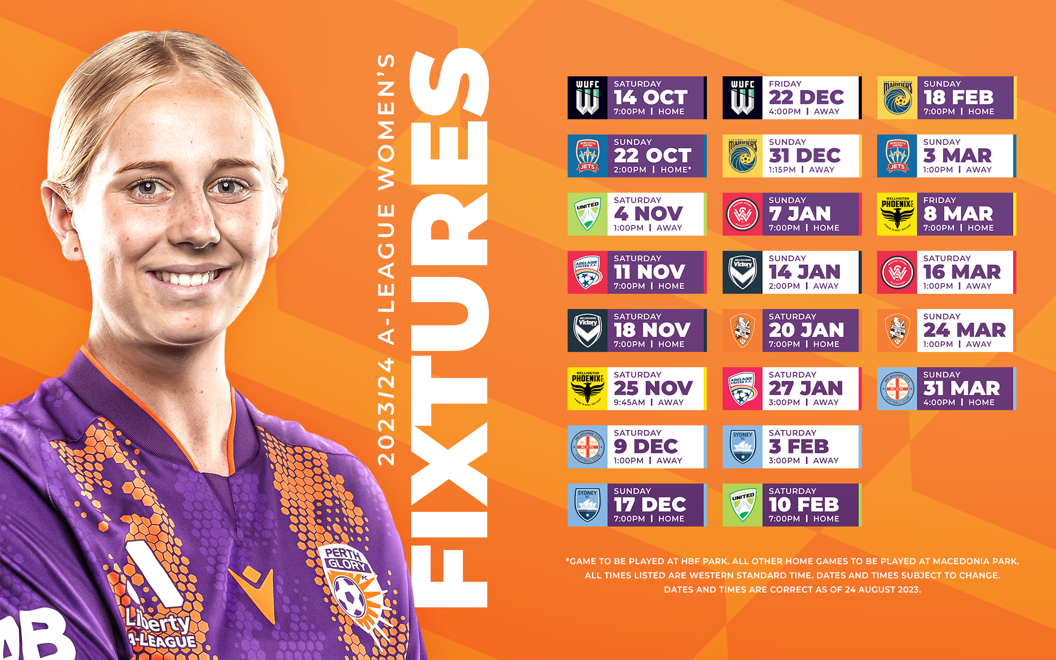 2023/24 ALM and ALW Fixtures confirmed - Perth Glory