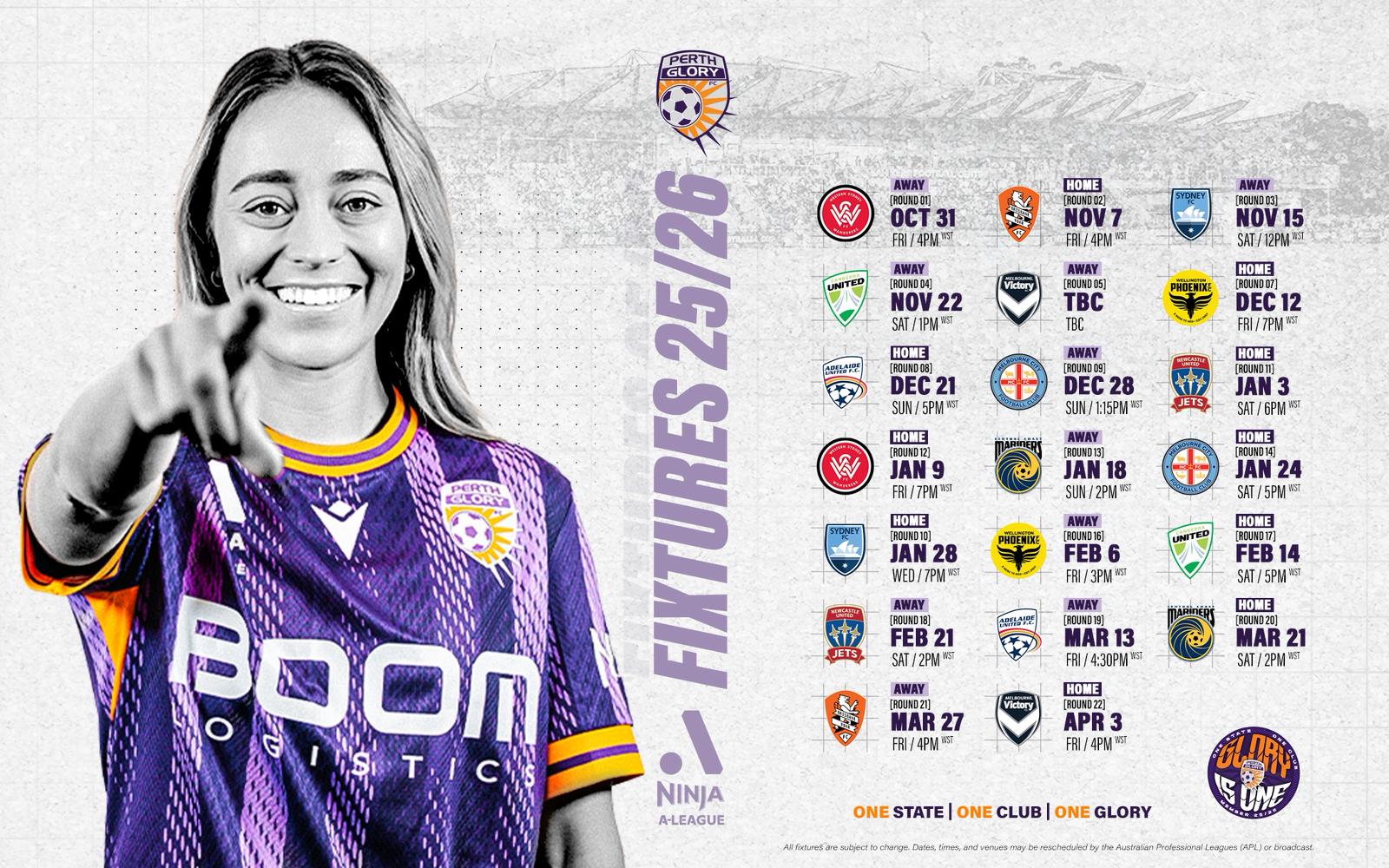Glory's 2025/26 ALM and ALW Season fixtures have landed! - Perth Glory
